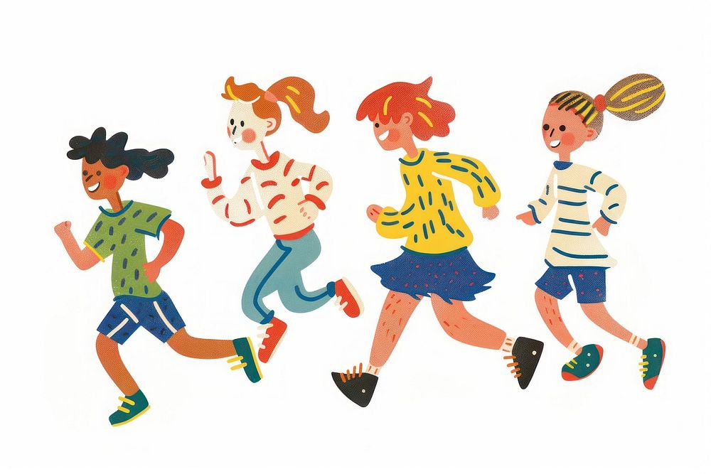 Children running playful activity | Free Photo Illustration - rawpixel