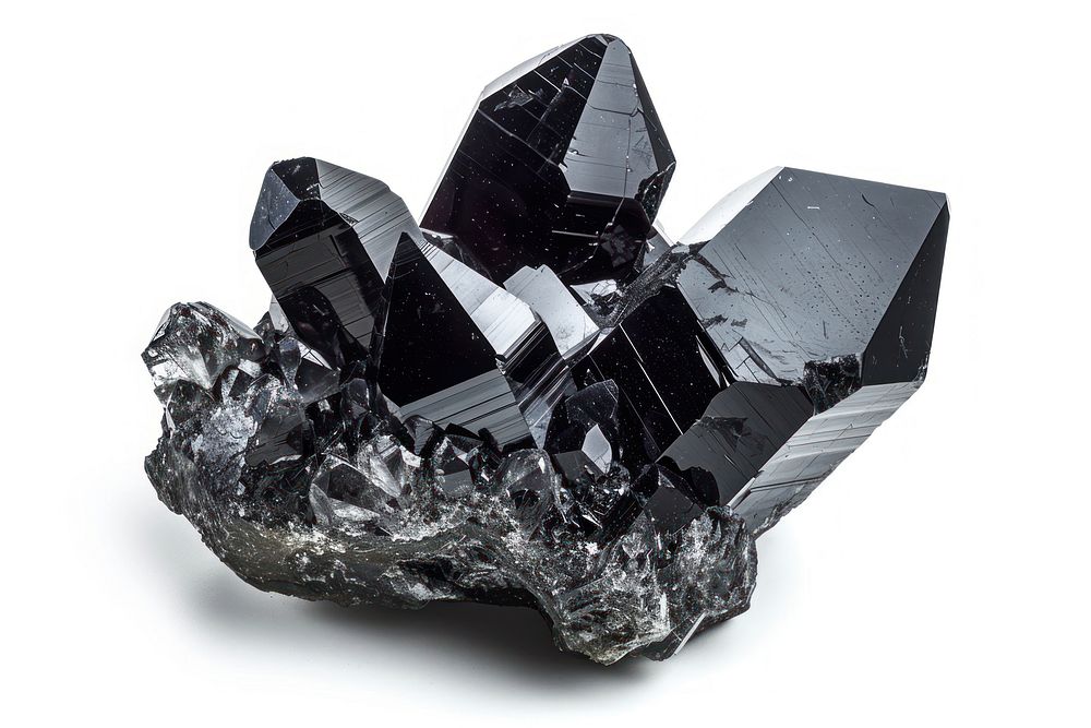 Shiny black mineral crystal cluster | Free Photo - rawpixel
