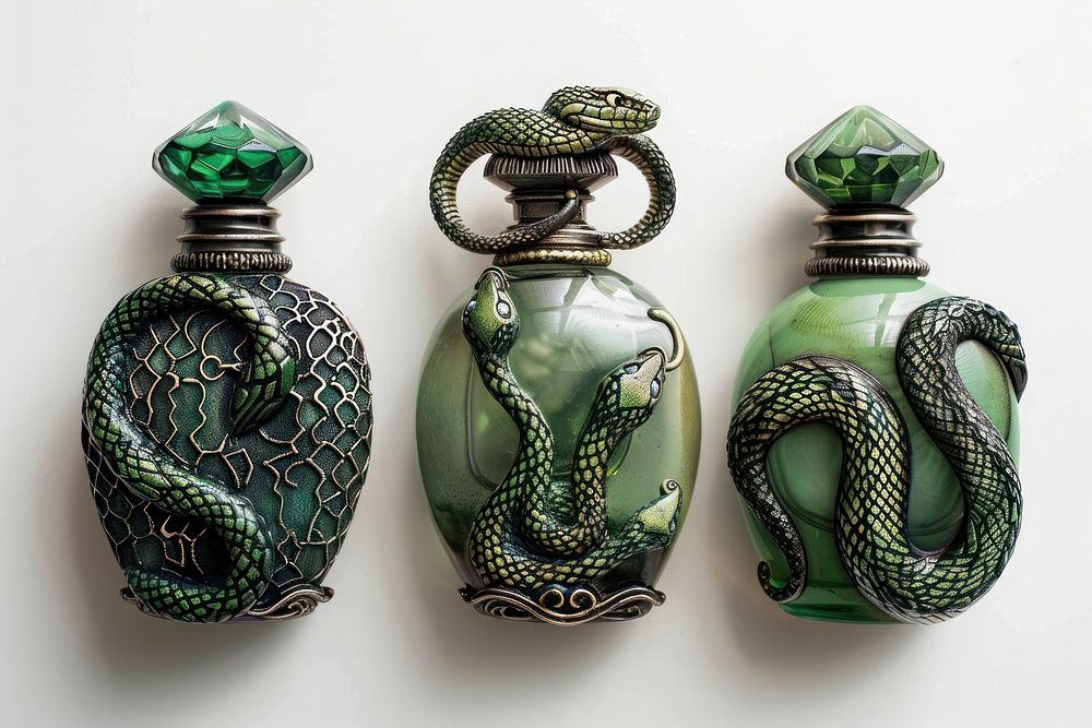 Goth vintage perfume bottles snake | Free Photo - rawpixel