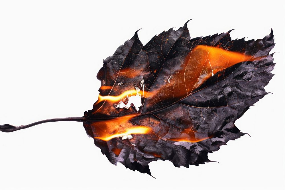 Burning leaf with fiery veins | Free Photo - rawpixel