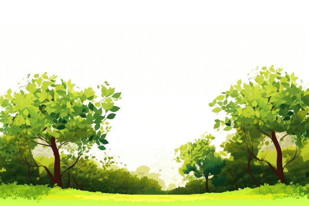 Green tree border vegetation landscape | Free Photo Illustration - rawpixel