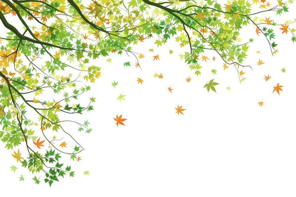 Fall tree border vegetation outdoors | Free Photo Illustration - rawpixel