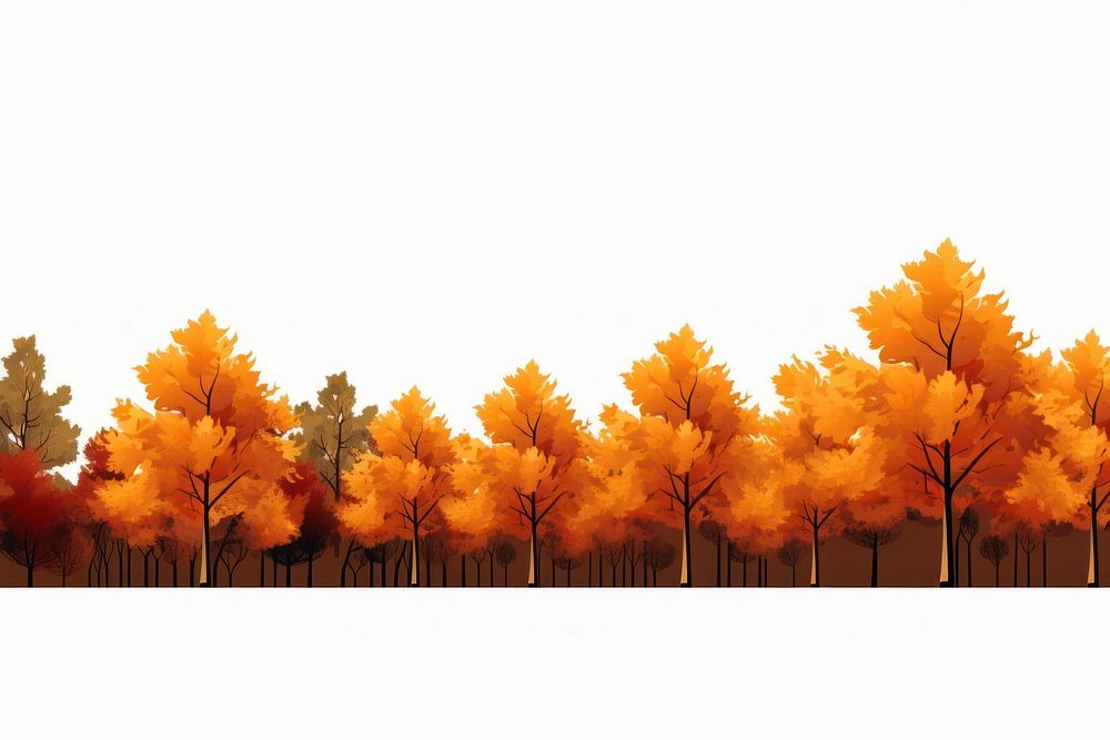 Fall tree border vegetation landscape | Free Photo Illustration - rawpixel