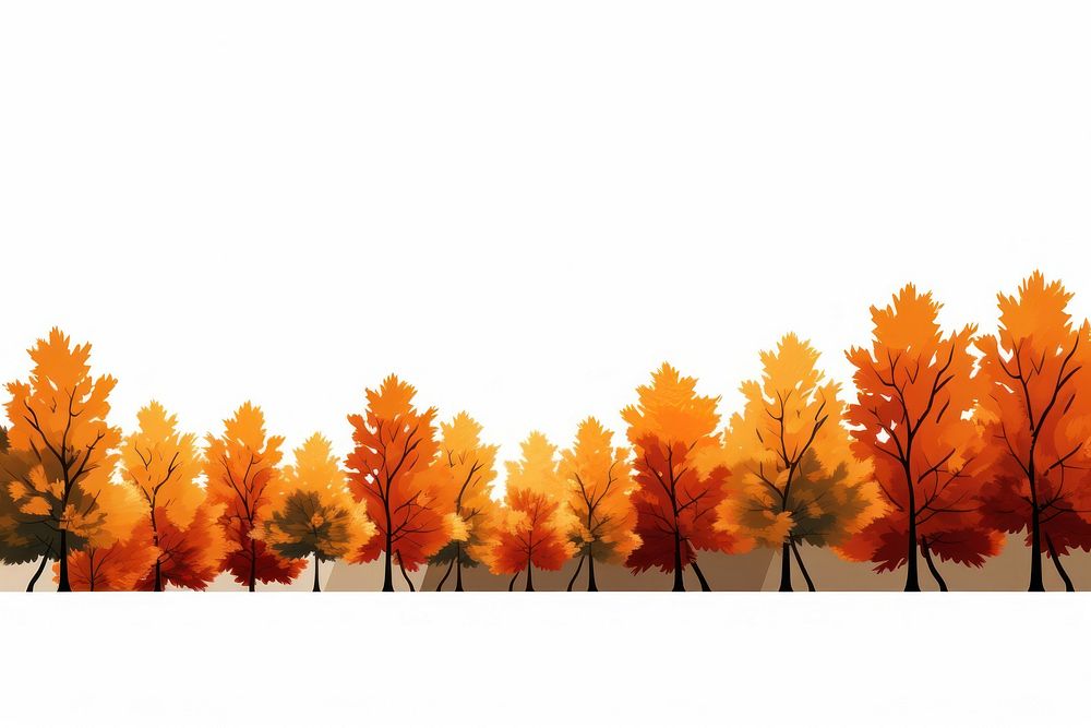 Fall tree border vegetation landscape | Free Photo Illustration - rawpixel