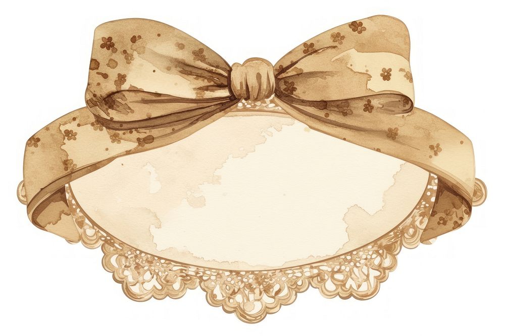 Vintage lace bow frame illustration | Free Photo Illustration - rawpixel