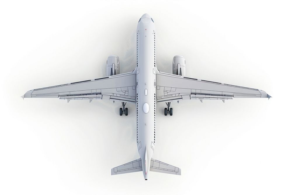 Airplane top view isolated white | Free Photo - rawpixel