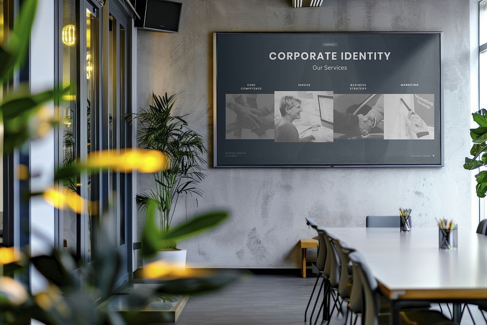 Office meeting room TV screen | Premium PSD Mockup - rawpixel