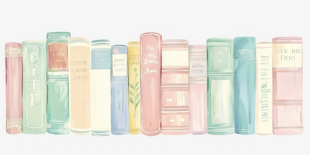 Colorful pastel books illustration | Free Photo Illustration - rawpixel