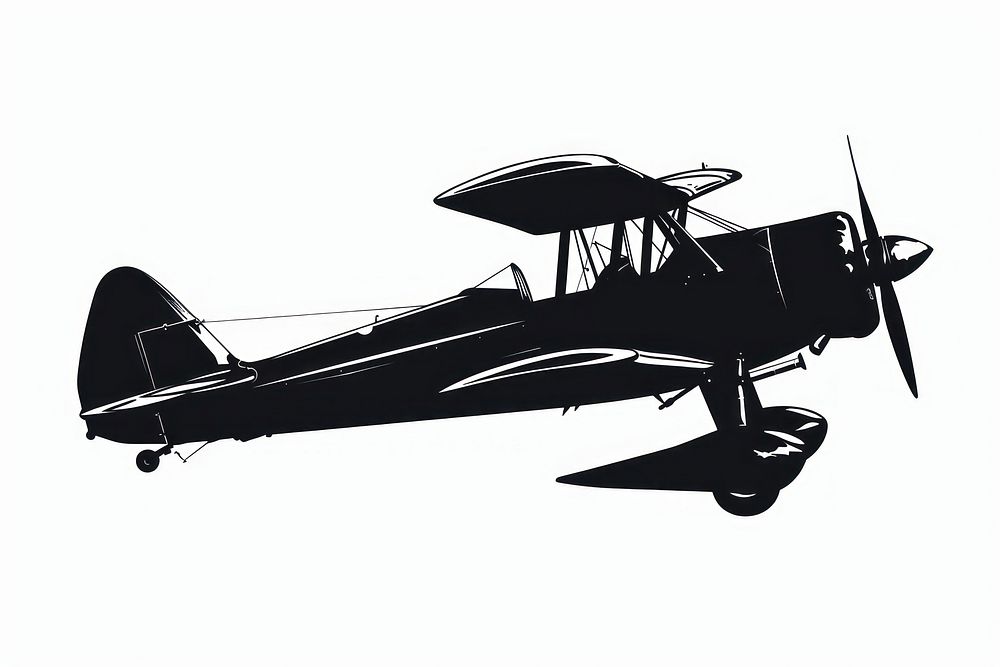 Vintage biplane silhouette illustration | Free Photo Illustration ...