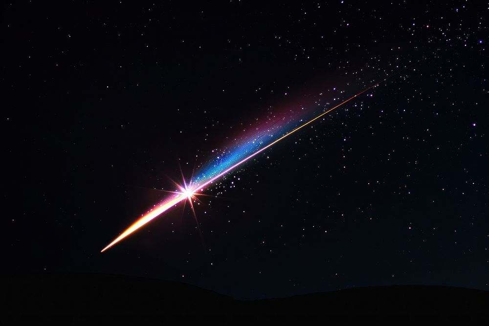 Colorful meteor streaks night sky | Free Photo - rawpixel