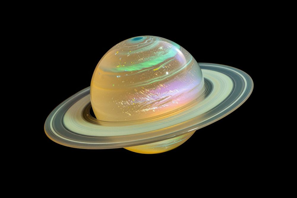 Colorful Saturn with glowing rings | Free Photo - rawpixel