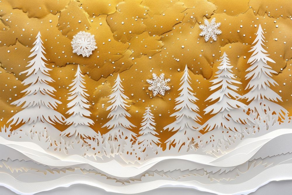 Winter forest paper art scene | Free Photo - rawpixel