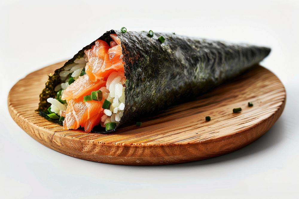 Fresh salmon hand roll sushi | Free Photo - rawpixel