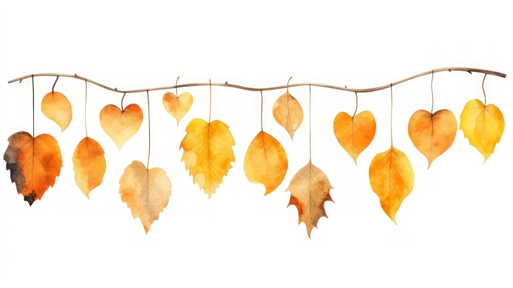 Autumn leaves hanging branch illustration | Free Photo Illustration ...