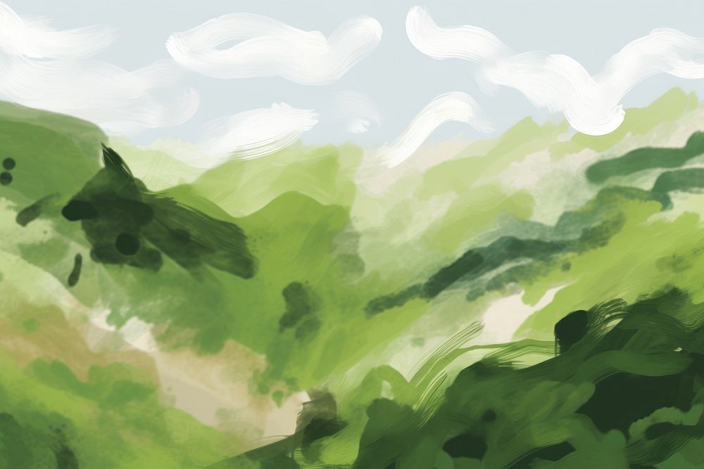 Serene abstract green landscape | Free Photo Illustration - rawpixel