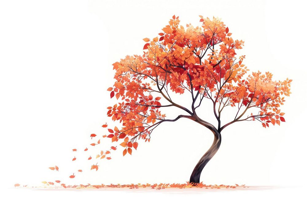 Autumn tree shedding vibrant leaves | Free Photo Illustration - rawpixel