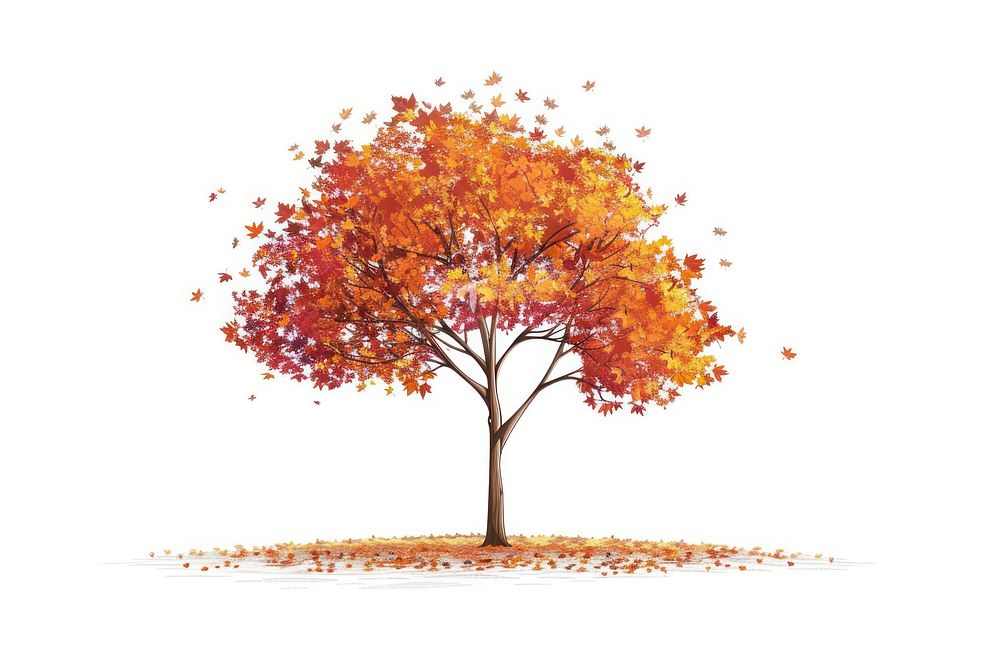 Vibrant autumn tree illustration | Free Photo Illustration - rawpixel