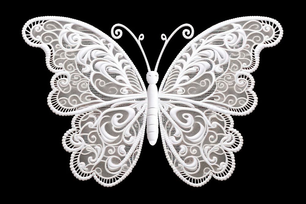 Intricate white lace butterfly design | Free Photo - rawpixel