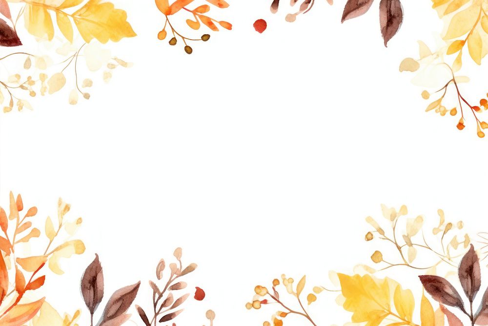 Autumn leaves watercolor border illustration | Free Photo Illustration ...