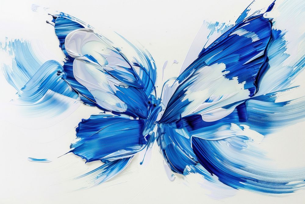 Abstract blue butterfly painting | Free Photo Illustration - rawpixel