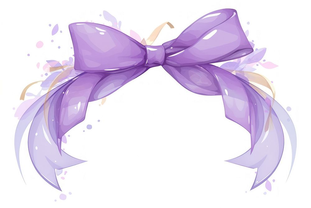 Purple ribbon frame tie art | Free Photo Illustration - rawpixel