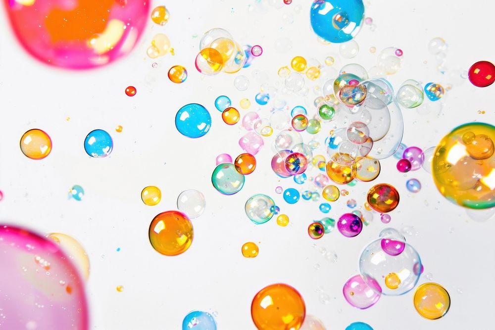 Colorful bubbles floating white background | Free Photo - rawpixel