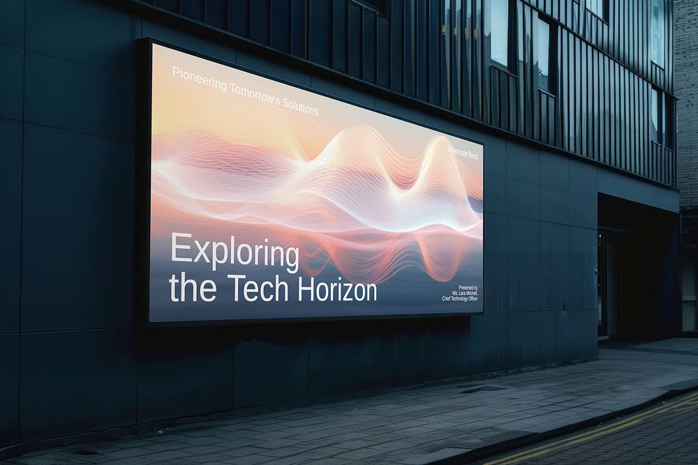 Futuristic technology billboard mockup psd | Premium PSD Mockup - rawpixel