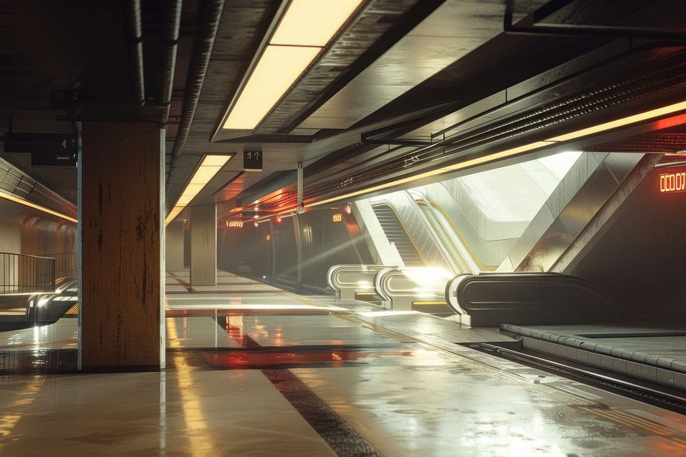 Futuristic underground transit station | Free Photo - rawpixel