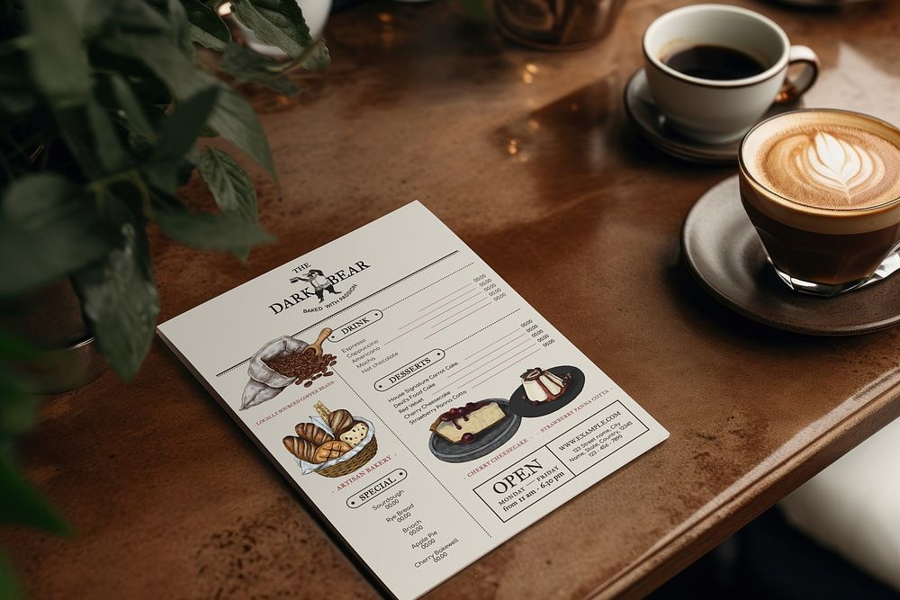 Coffee shop menu on table | Free Photo - rawpixel