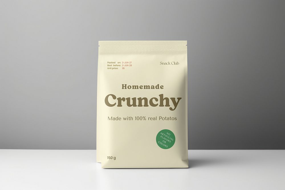 Minimalist snack packaging mockup psd | Premium PSD Mockup - rawpixel