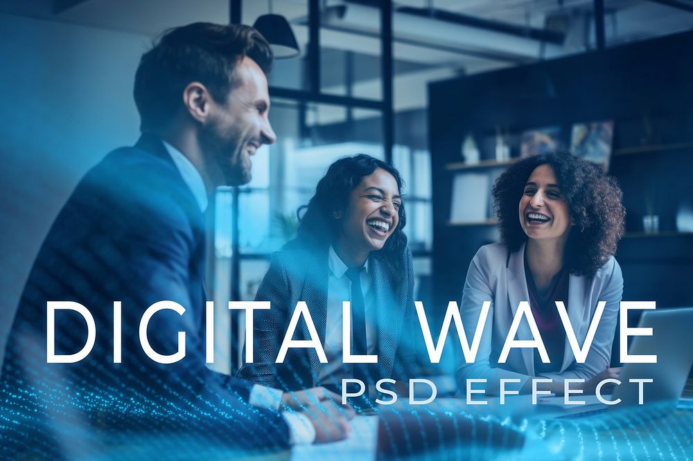 Digital Wave PSD Effect | Premium PSD Add-on - rawpixel
