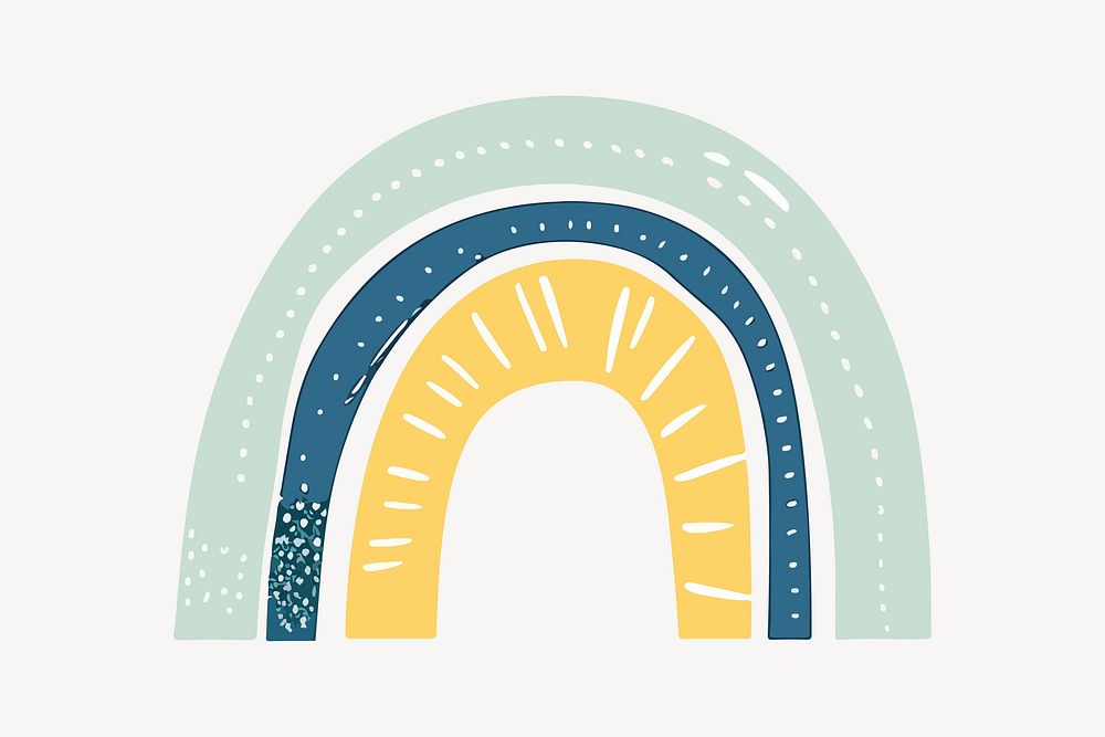 cute rainbow illustration vector | Free Vector - rawpixel