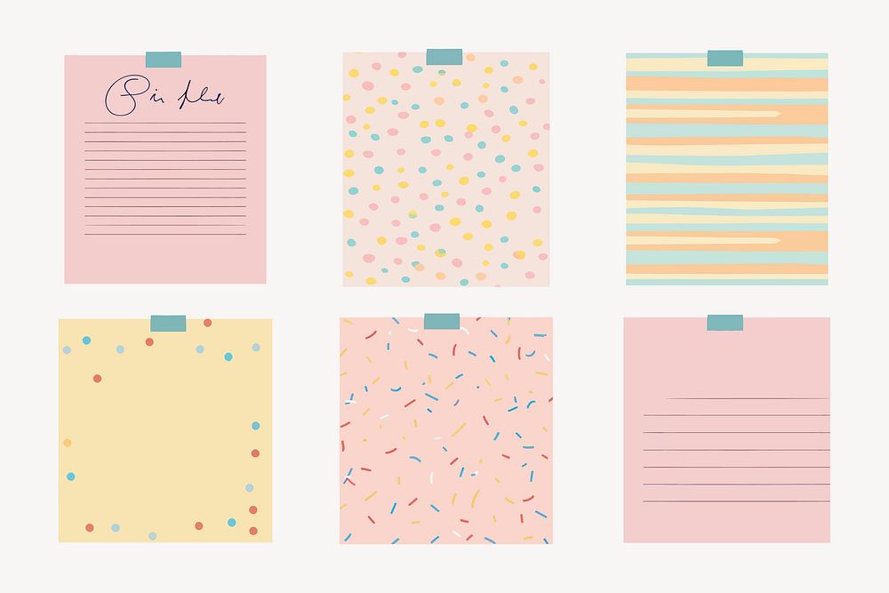 Cute sticky notes illustration vector | Free Vector - rawpixel