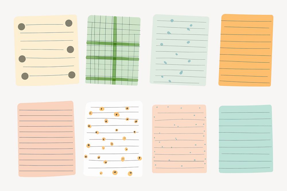 Cute Sticky Notes Illustration Vector | Free Vector - Rawpixel