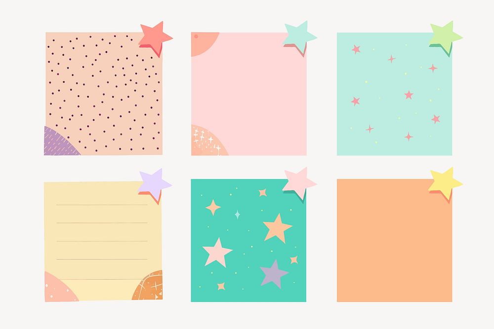 Cute sticky notes illustration vector | Free Vector - rawpixel