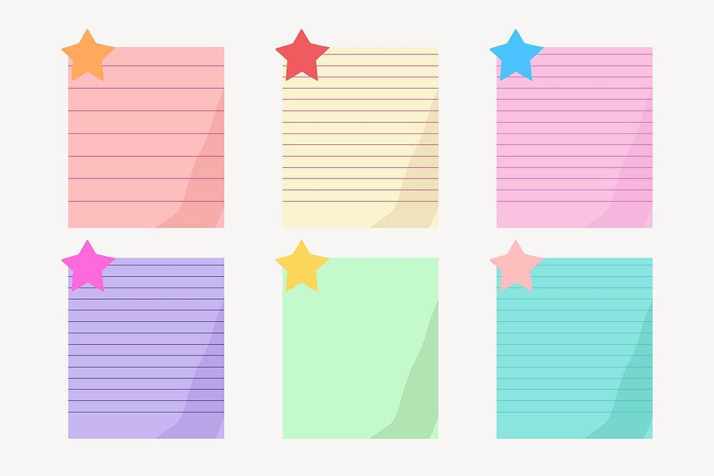 Cute sticky notes illustration vector | Free Vector - rawpixel