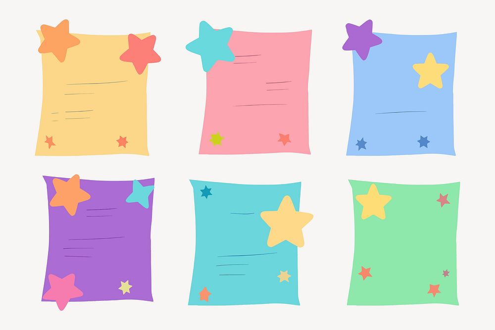 Cute sticky notes illustration vector | Free Vector - rawpixel