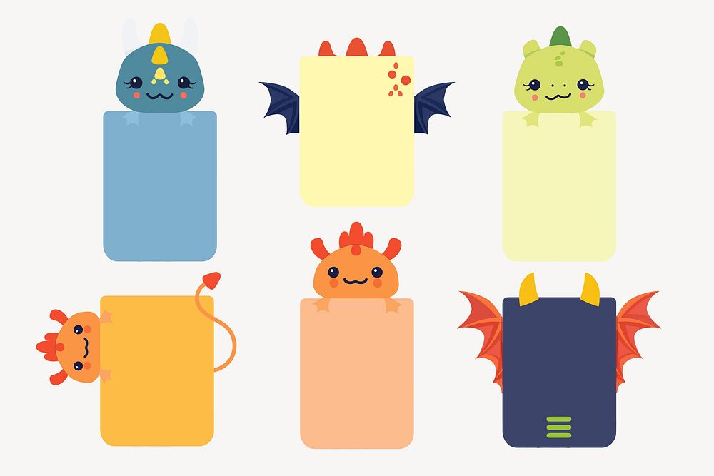 Cute monster sticky notes illustration | Free Vector - rawpixel