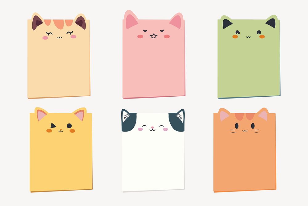 Cute cat sticky notes illustration | Free Photo - rawpixel