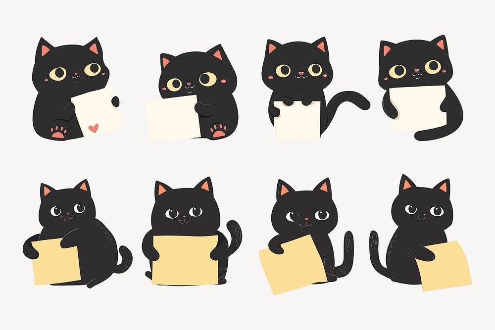 Cute cat paper notes illustration | Free Photo - rawpixel