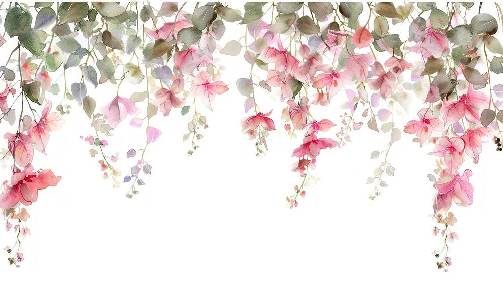 Elegant floral watercolor hanging vines | Premium Photo Illustration ...