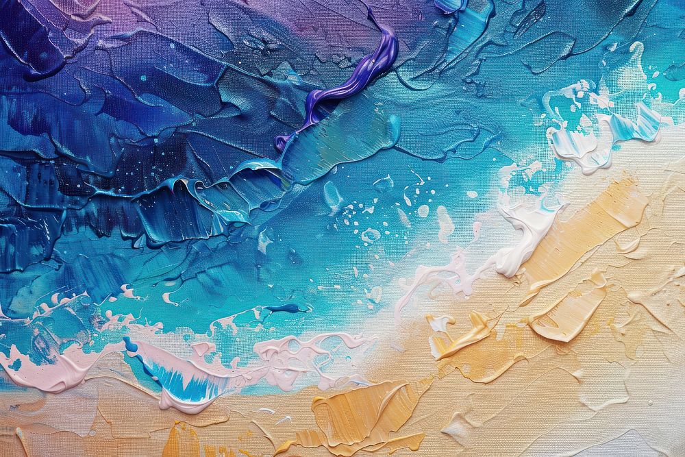 Abstract ocean beach painting | Free Photo Illustration - rawpixel