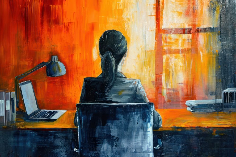 Abstract office worker painting | Free Photo Illustration - rawpixel