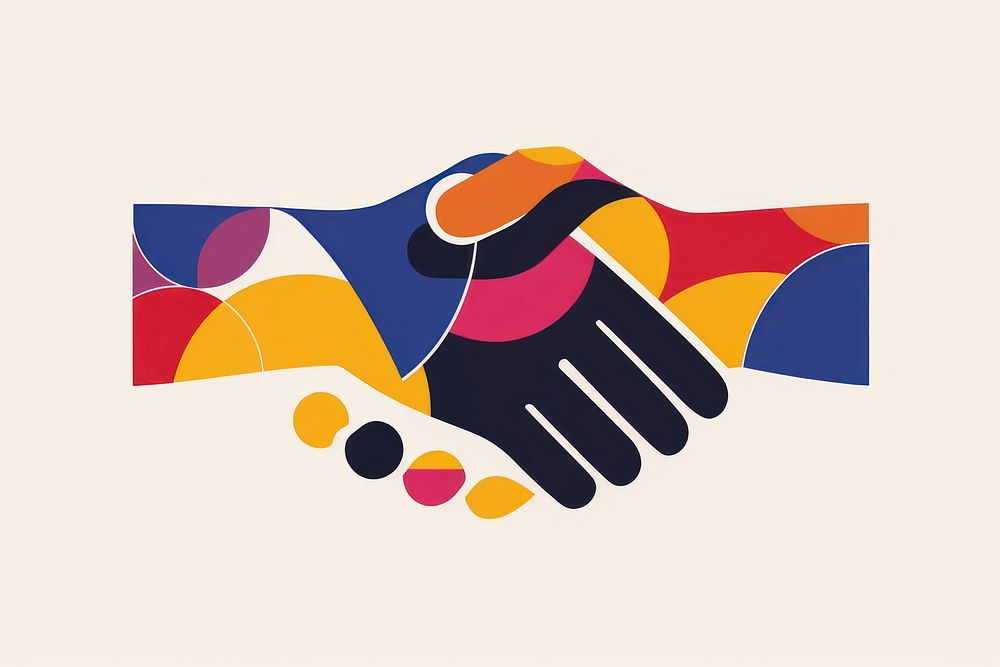 Colorful abstract handshake illustration | Free Photo Illustration ...