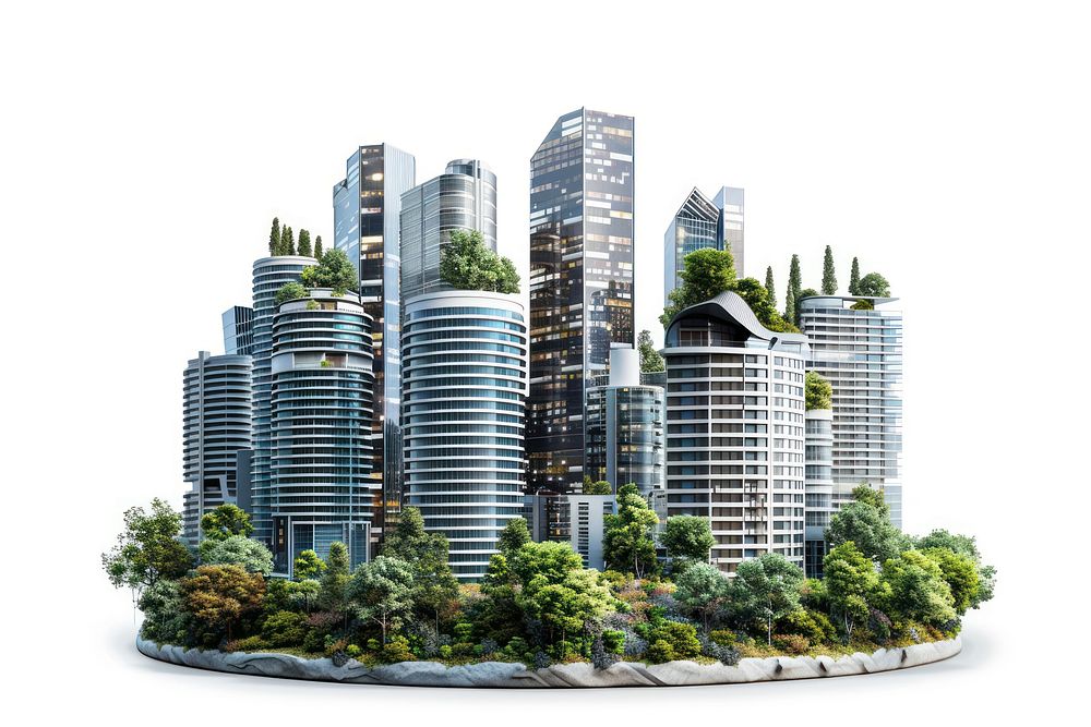 Realistic modern cityscape skyscraper building | Free Photo - rawpixel