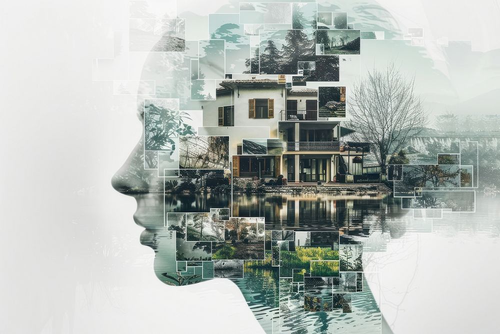 Abstract face nature house collage | Free Photo Illustration - rawpixel
