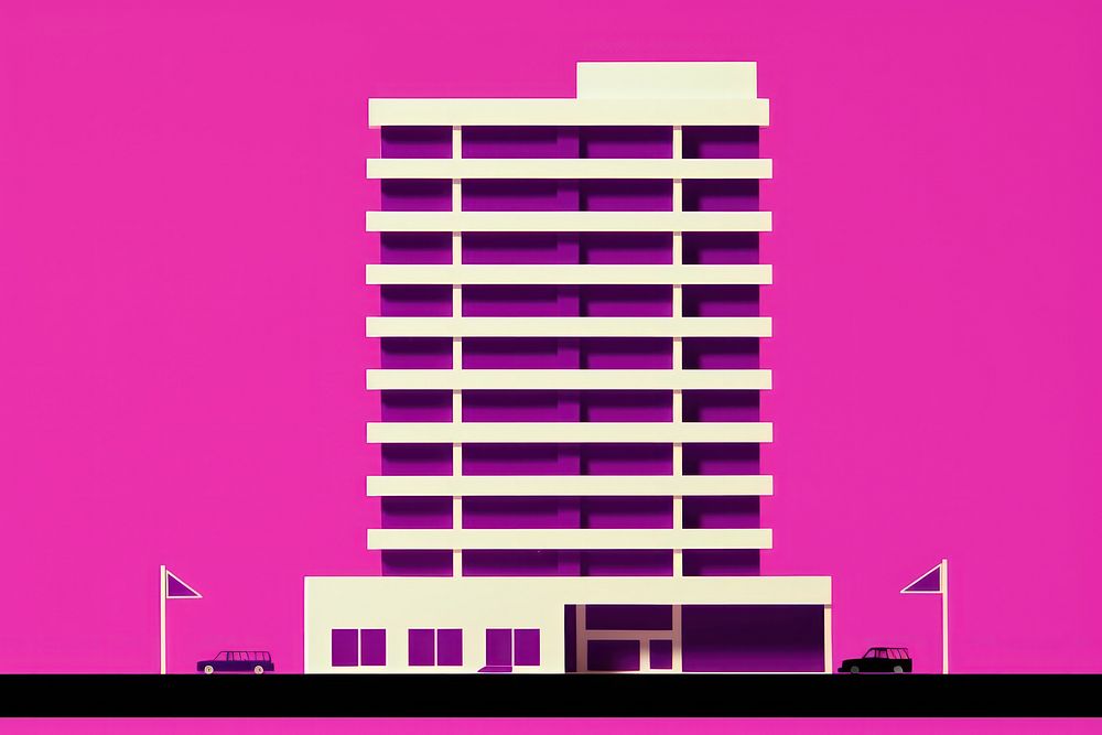 Modern building illustration, vibrant background | Free Photo ...