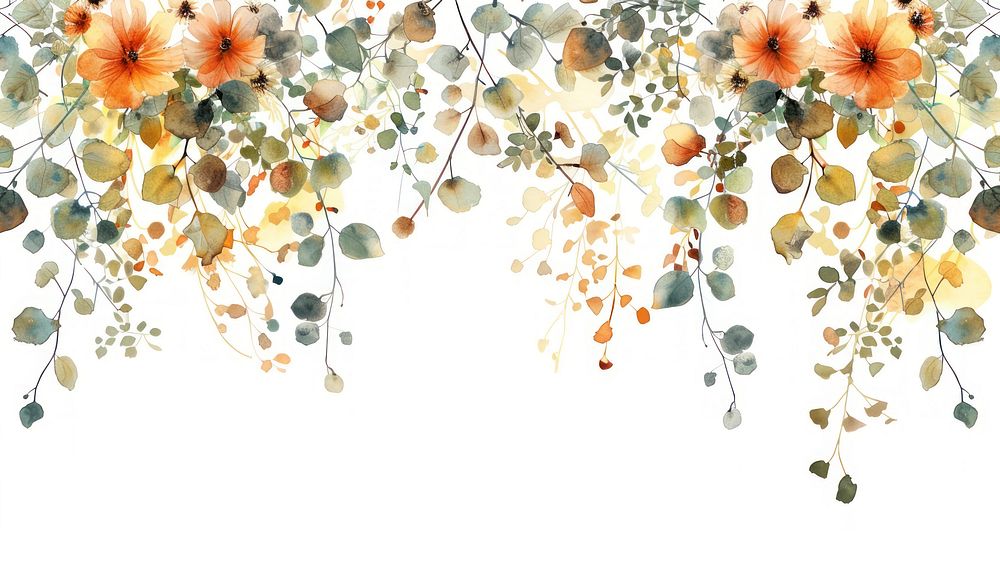 Floral watercolor border design | Free Photo Illustration - rawpixel