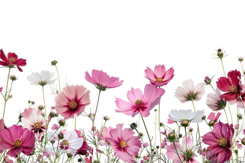 Cosmos flower border collage asteraceae | Free Photo - rawpixel