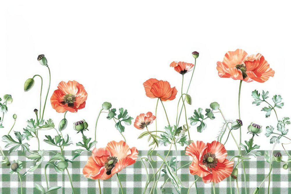 Poppy flower border collage pattern | Free Photo Illustration - rawpixel